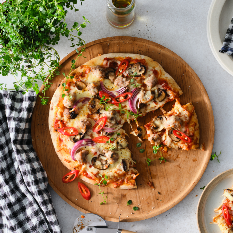 Italian Sausage and Mushroom Pizza - Toscano